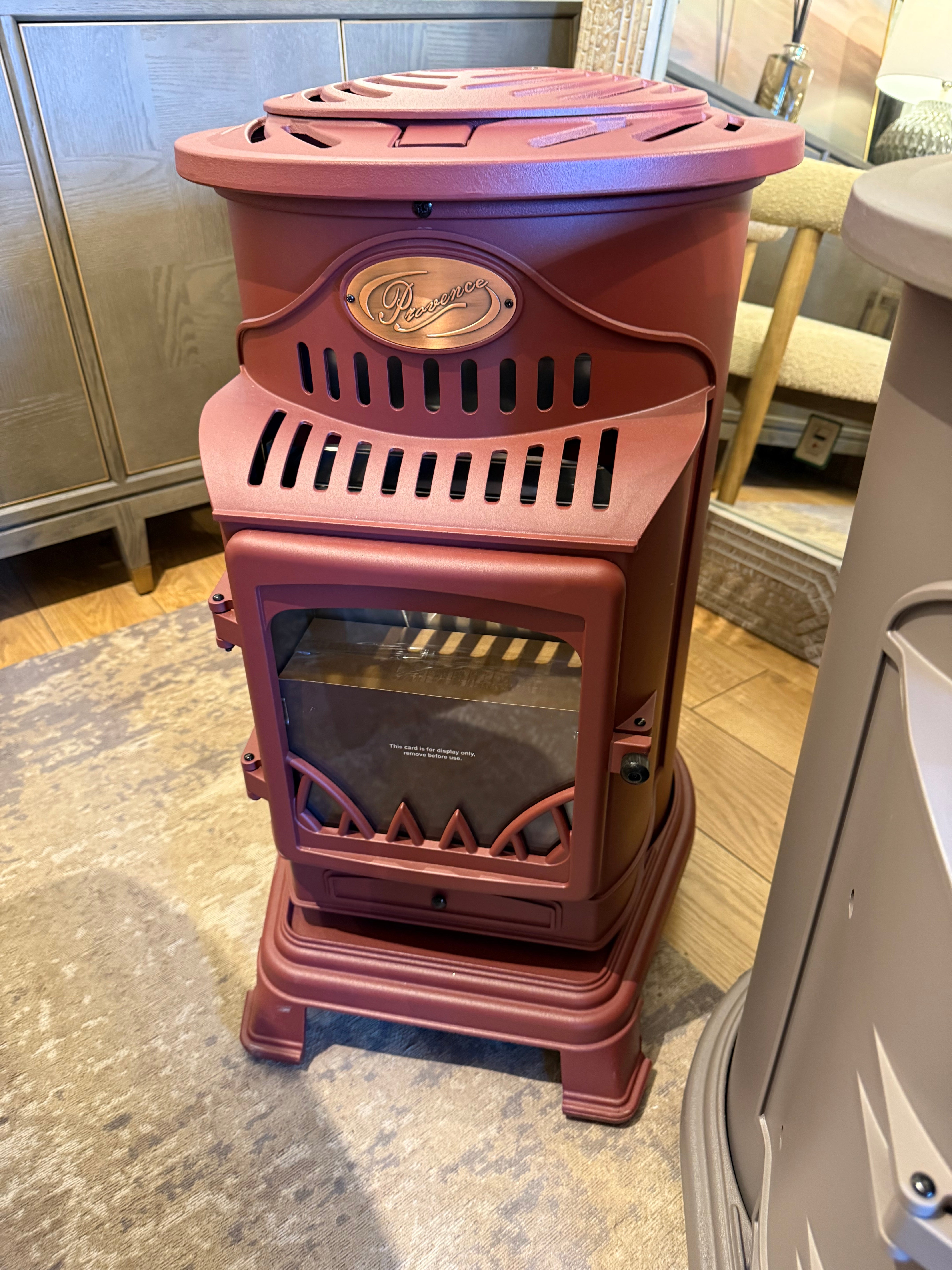 Provence Portable Gas Heater Burgundy Red Real Flame Effect Calor Gas ...