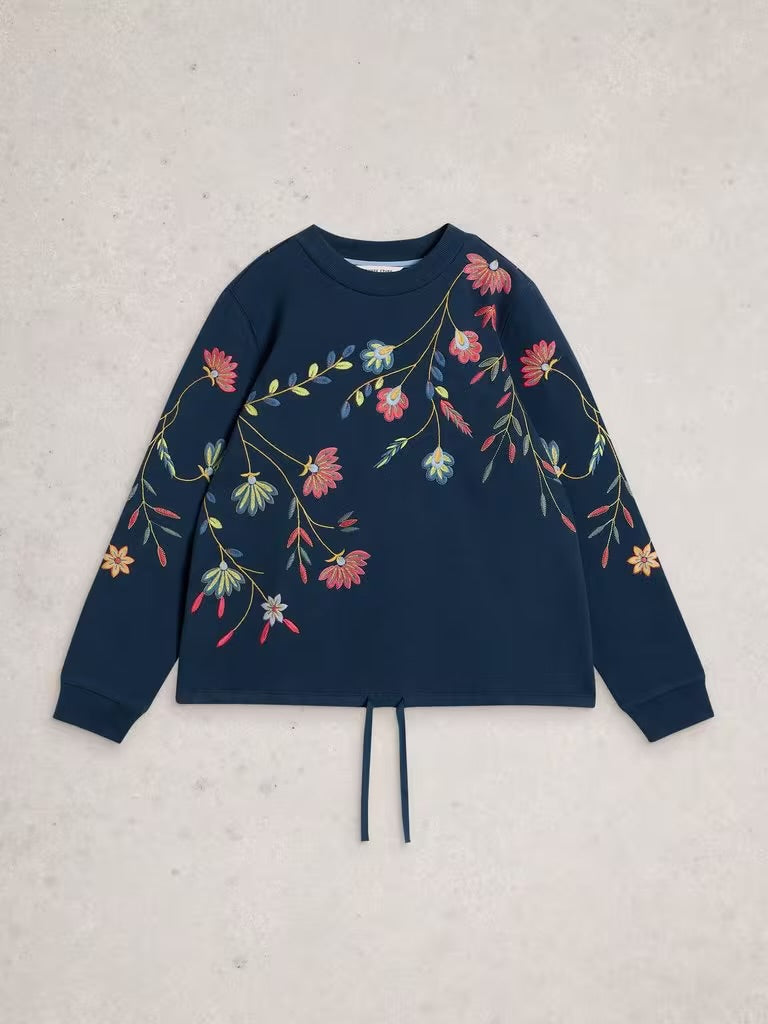 White Stuff Women’s Floral Embroidered Sweat - Navy Multi – Jacksons of ...