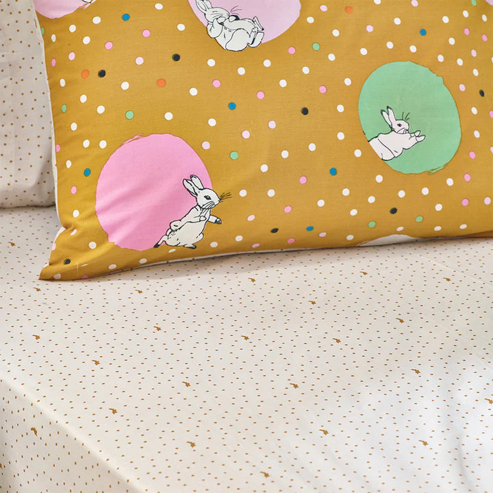 Peter Rabbit™ Dotty Peter Rabbit™ Fitted Bed Sheet Ochre SINGLE ...