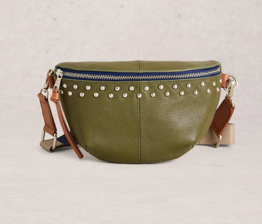 White Stuff Ladies Mini Sebby Studded Sling Bag in KHAKI GREEN ...