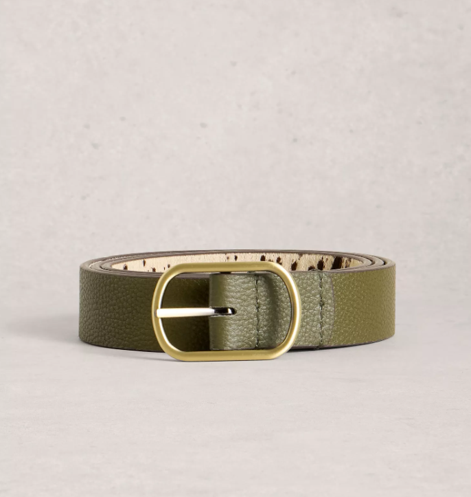 White Stuff Ladies Leather Reversible Belt in GREEN MULTI – Jacksons of ...