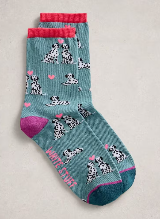 White Stuff Ladies Novelty Dalmation Ankle Sock in MID BLUE – Jacksons ...