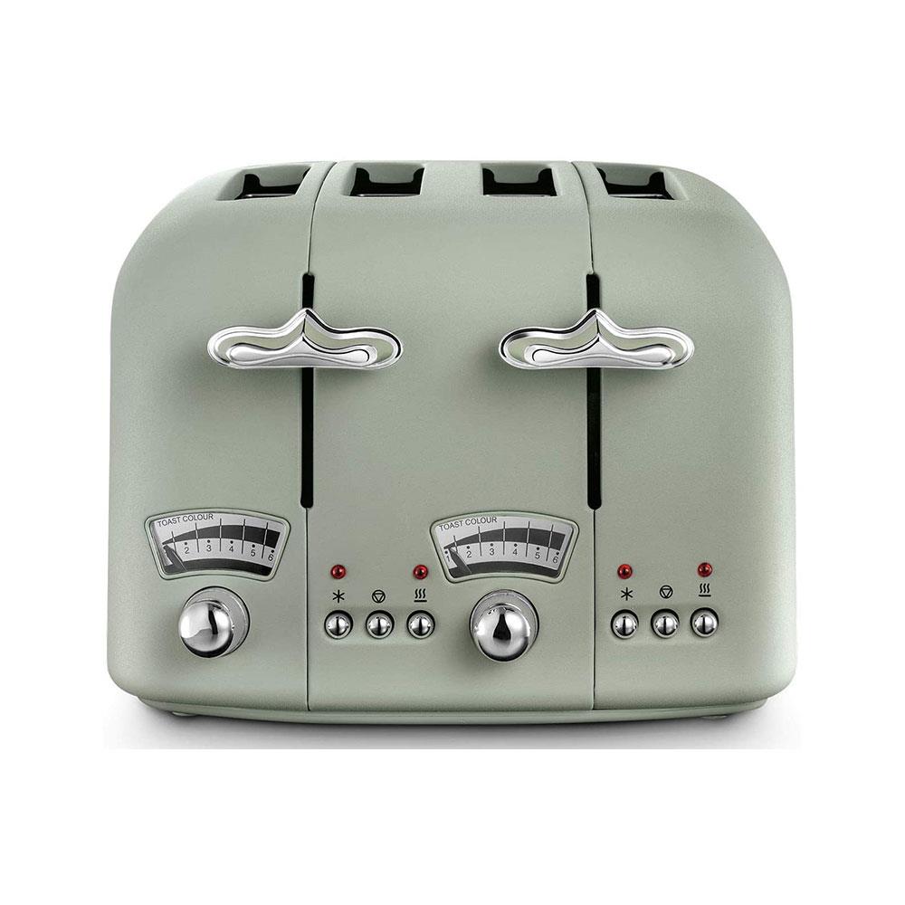 Delonghi CT04GR 4 Slice Toaster Argento Flora 1800W with Defrost Funct ...