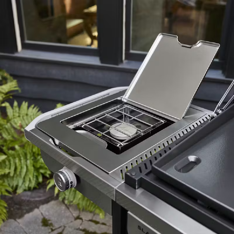 Weber Slate 76cm GPSB Premium Gas Griddle Includes Folding Side Table ...